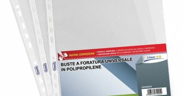 Buste-a-Foratura-Favorit-Formato-A4-22x30-cm-Trasparente-confezione-da-500